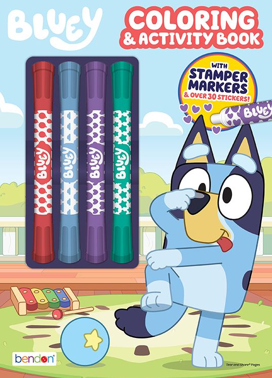 Bluey Coloring and Activity Book with Stamper Markers