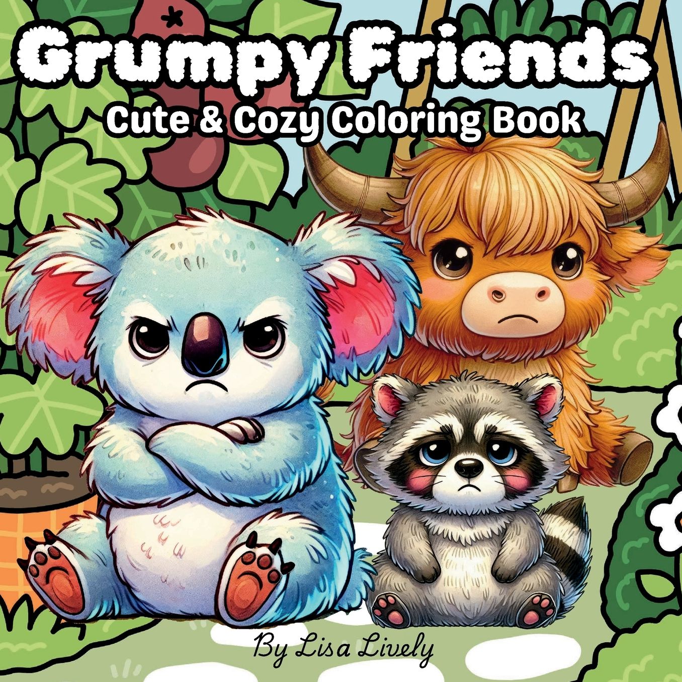 Grumpy Friends: Cute & Cozy Coloring Book Featuring Adorably Grumpy An
